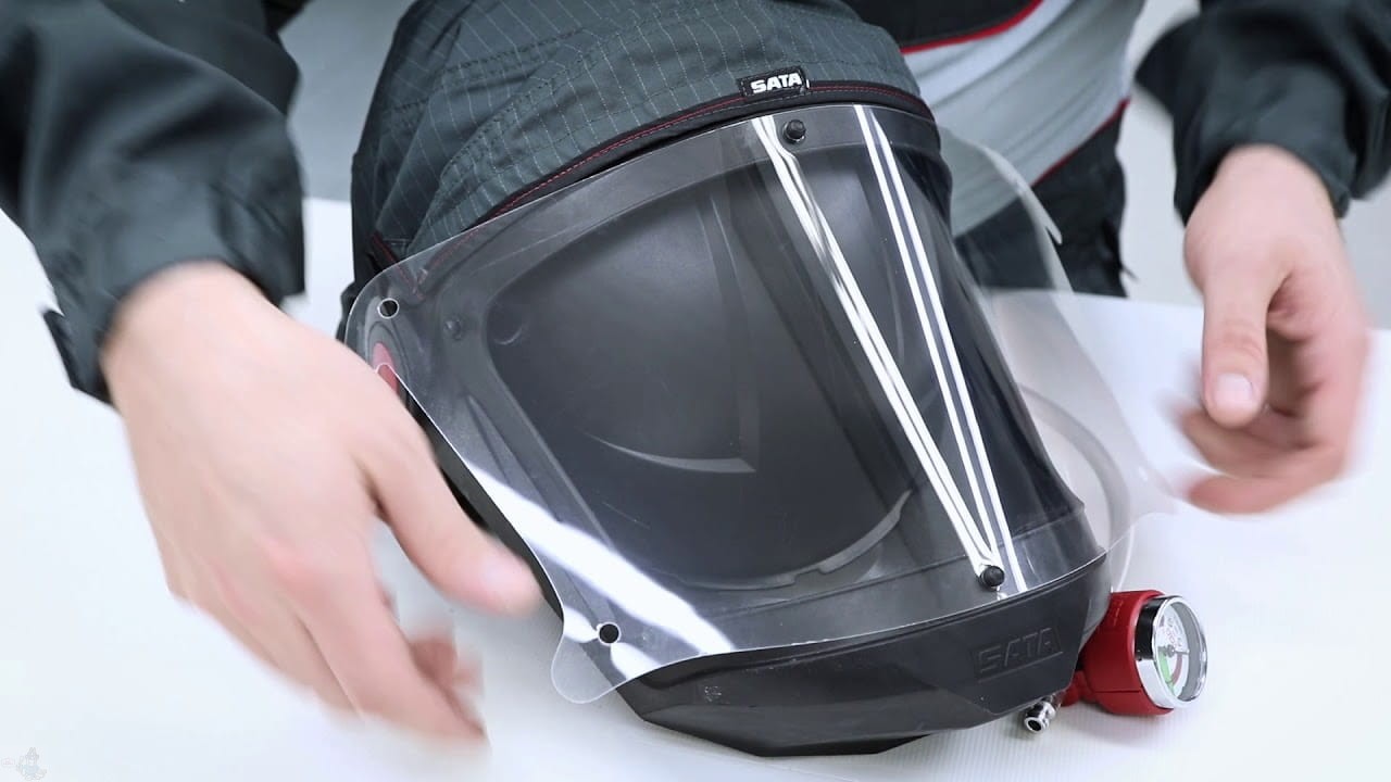 SATA Maska air vision 5000 Hełm z chustą ochronną z dopływem powietrza ...