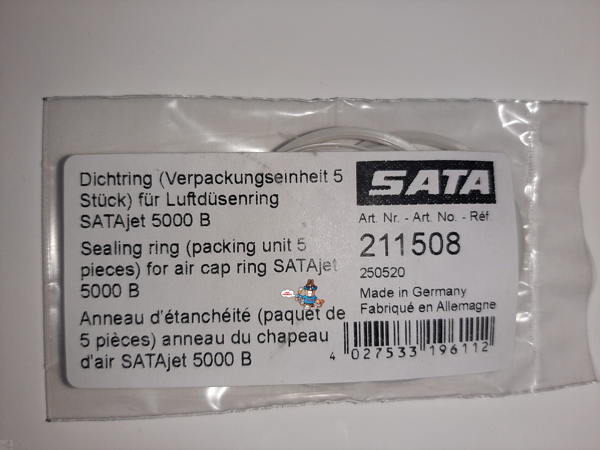 SATA Uszczelka dyszy głowicy powietrza O-ring do Sata 5000 B i X 5500 ...